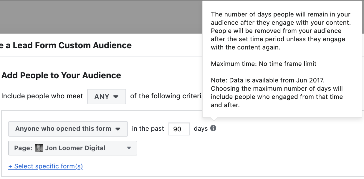 Create Facebook Custom Audiences for Lead Ad Form Engagement - Jon ...