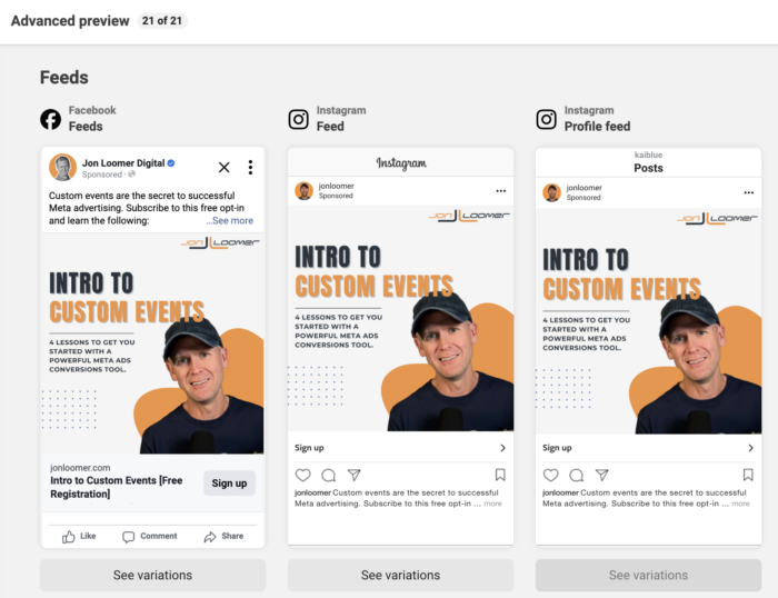 Customize Meta Ad Creative by Placement - Jon Loomer Digital
