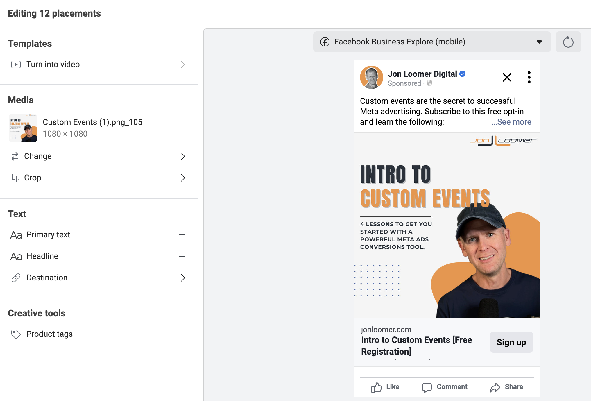 Customize Meta Ad Creative by Placement - Jon Loomer Digital