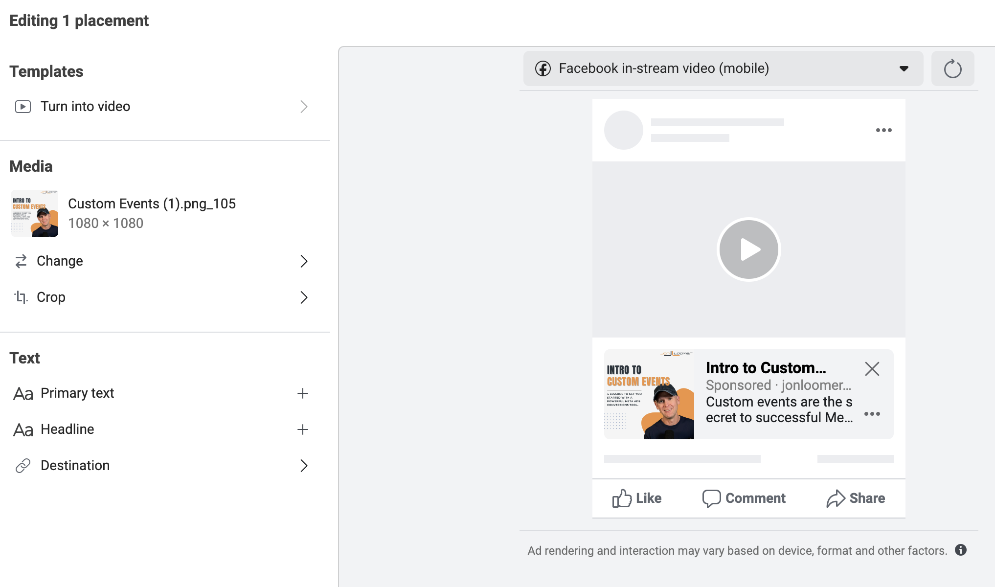 Customize Meta Ad Creative by Placement - Jon Loomer Digital